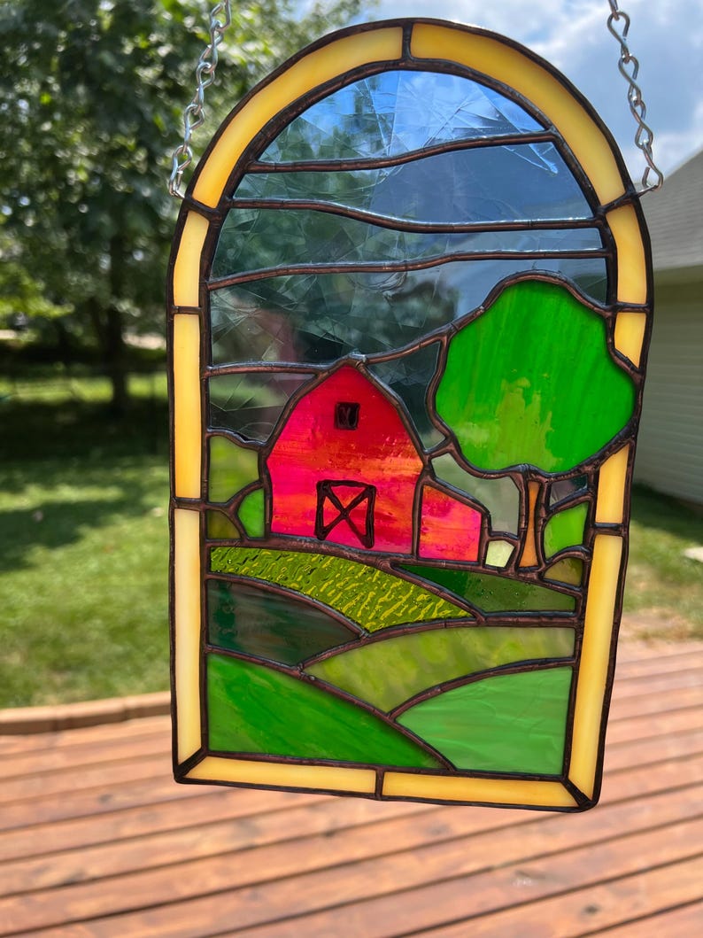 Barn Suncatcher Stained Glass Pattern: Intermediate (PDF) - Etsy