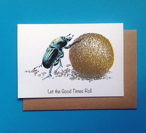 Beetle Insect Birthday Card Dung Beetle Wildlife Nature | Etsy UK