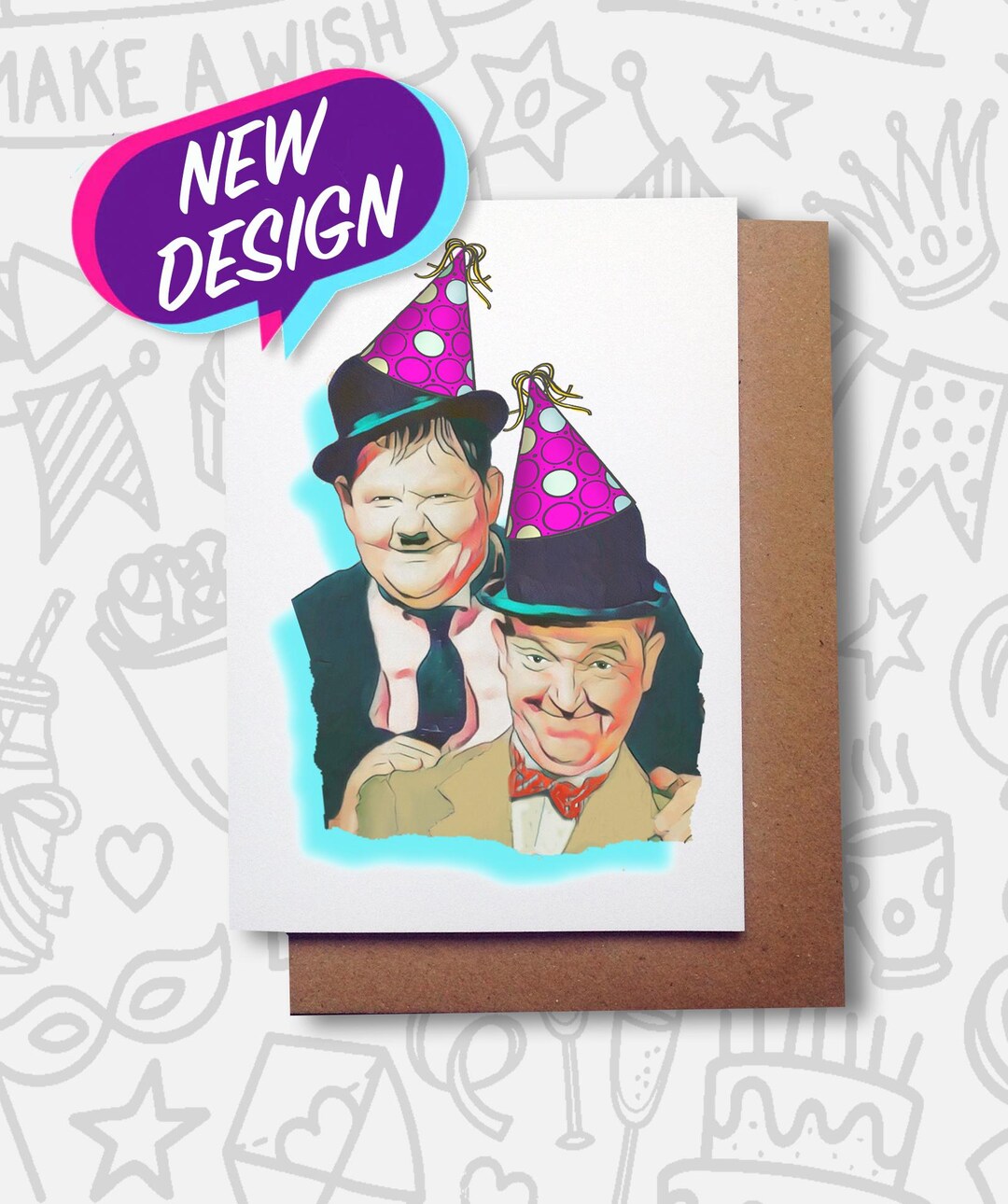 Stan Laurel and Oliver Hardy, Birthday Greetings Card. FSC Certified ...