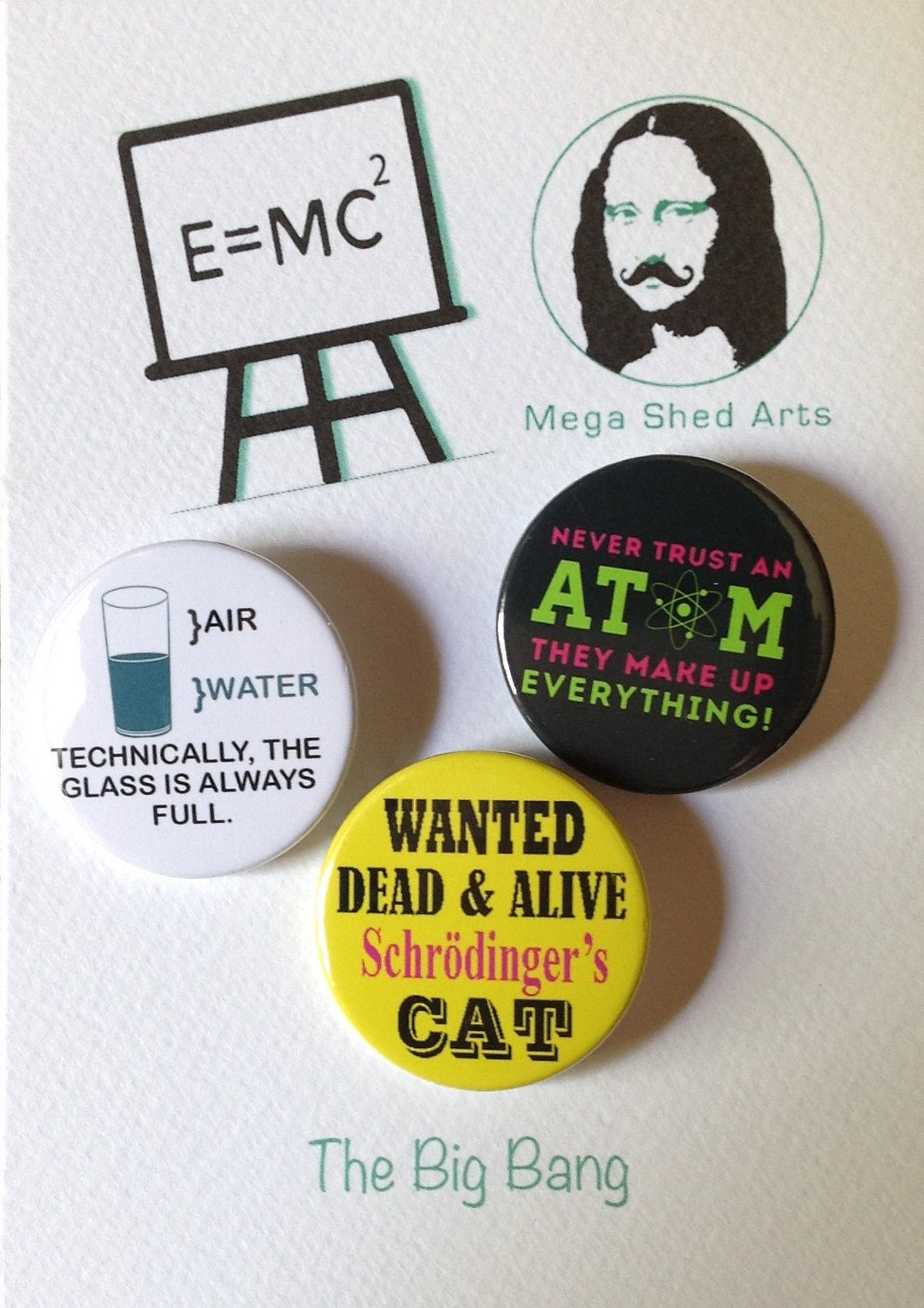 Button Pin Badge, Big Bang Theory, Birthday, Anniversary, Science Geek ...