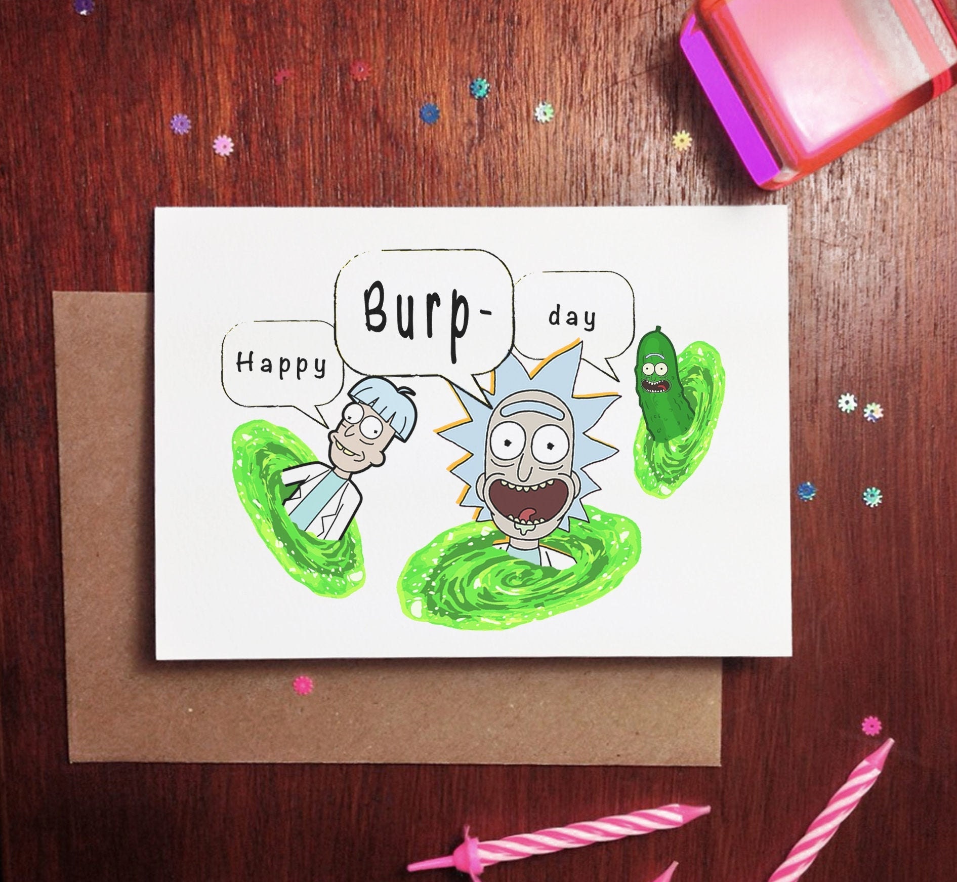 Rick and Morty Birthday Greetings Card Funny Card for | Etsy