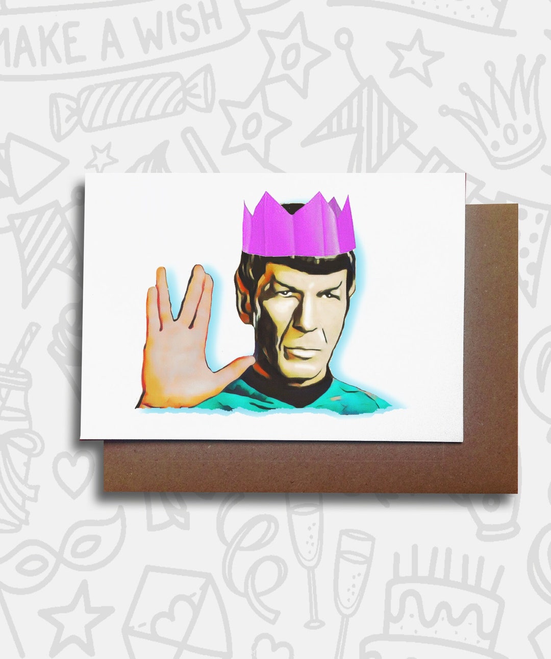 Spock Star Trek, Birthday Greetings Card. Classic Sci Fi Fan Card. FSC ...