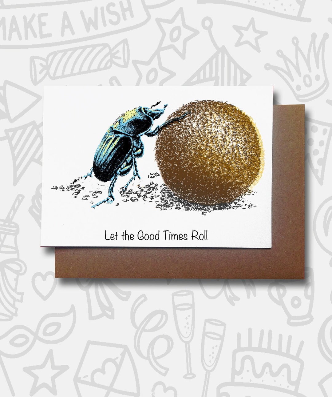 Beetle Insect Birthday Card, Dung Beetle Wildlife Nature Animal ...