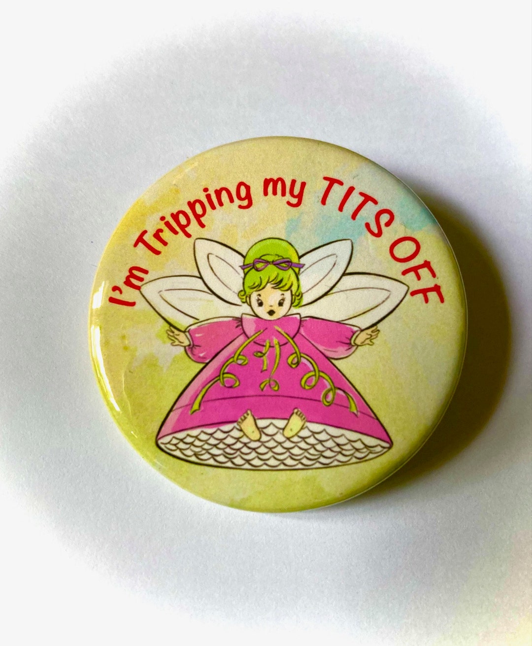 Tinkerbell Funny Rude Sweary Badge, Vintage Cheeky Colouring Book ...