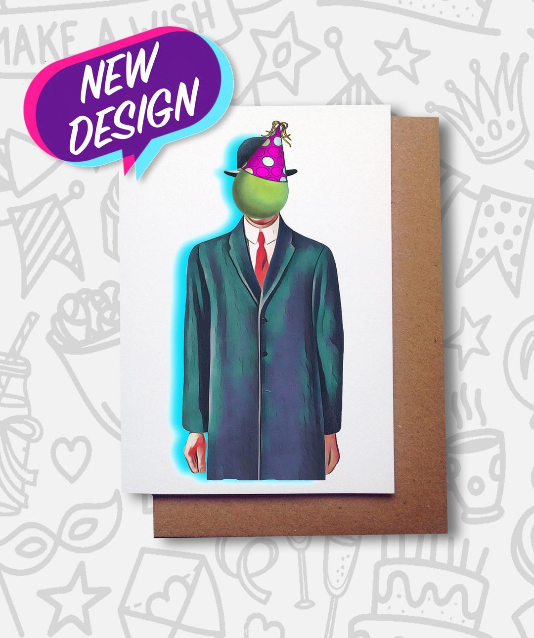 René Magritte Birthday Greetings Card, Art Fan Gift. FSC Certified Card ...