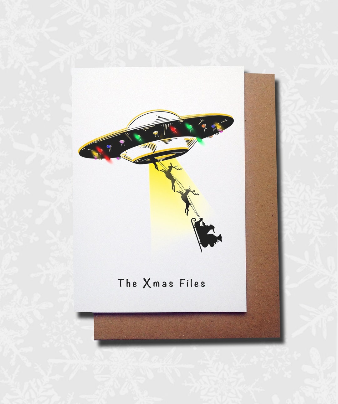 Alien Christmas Greetings Card, UFO Card, Science Fiction Sci-fi Fan ...