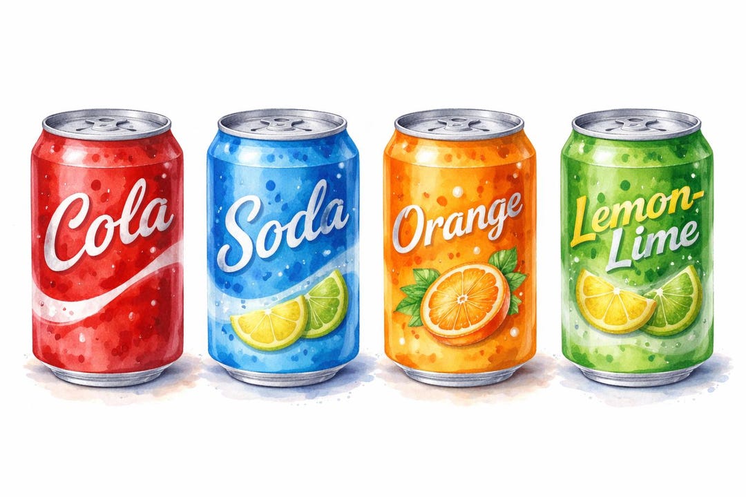 X4 PNG Soda Can Clipart HQ PNG Instant Download Watermark Free 300DPI ...