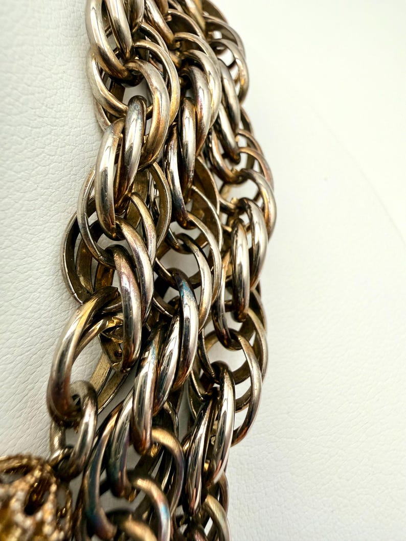 Vintage Brutalist Gold Drop Lariat Necklace | 41” Long Statement Chain ...