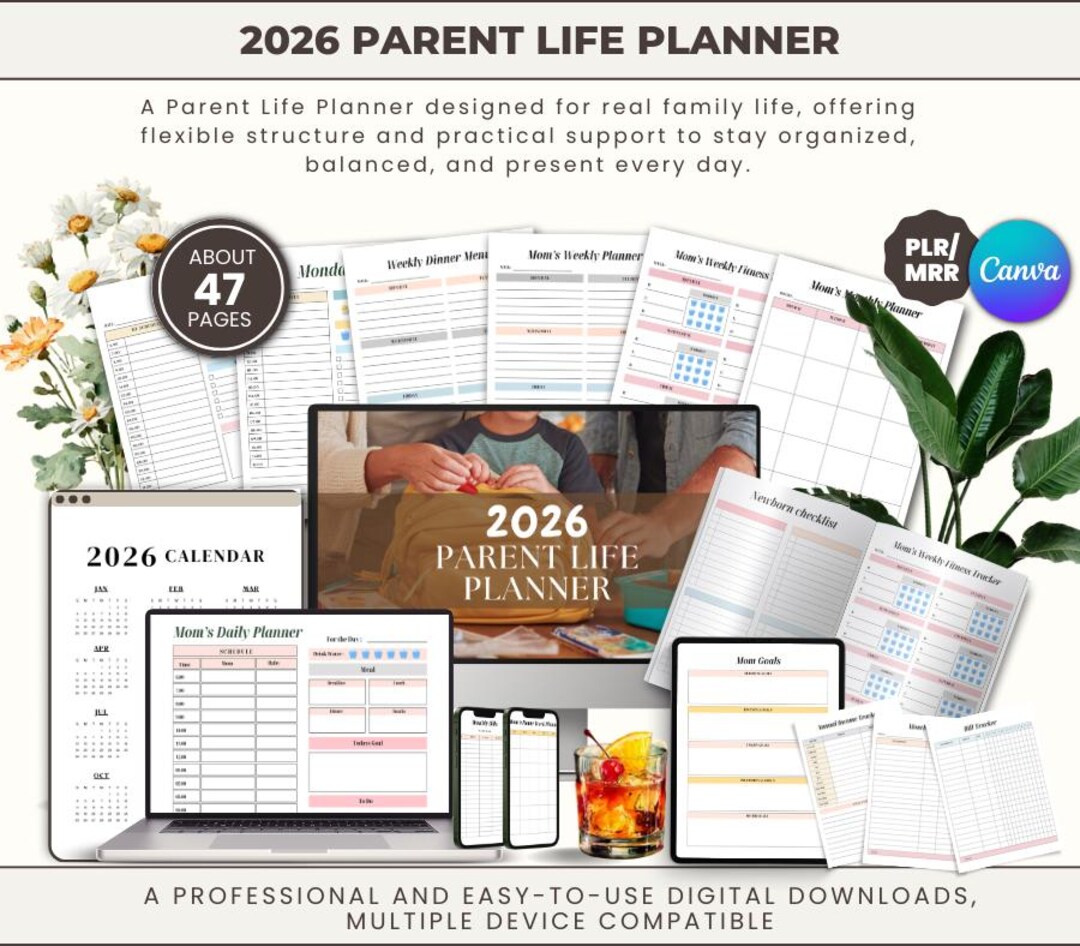 2026 Parent Life Planner, Daily Family Organizer, Monthly Calendar ...