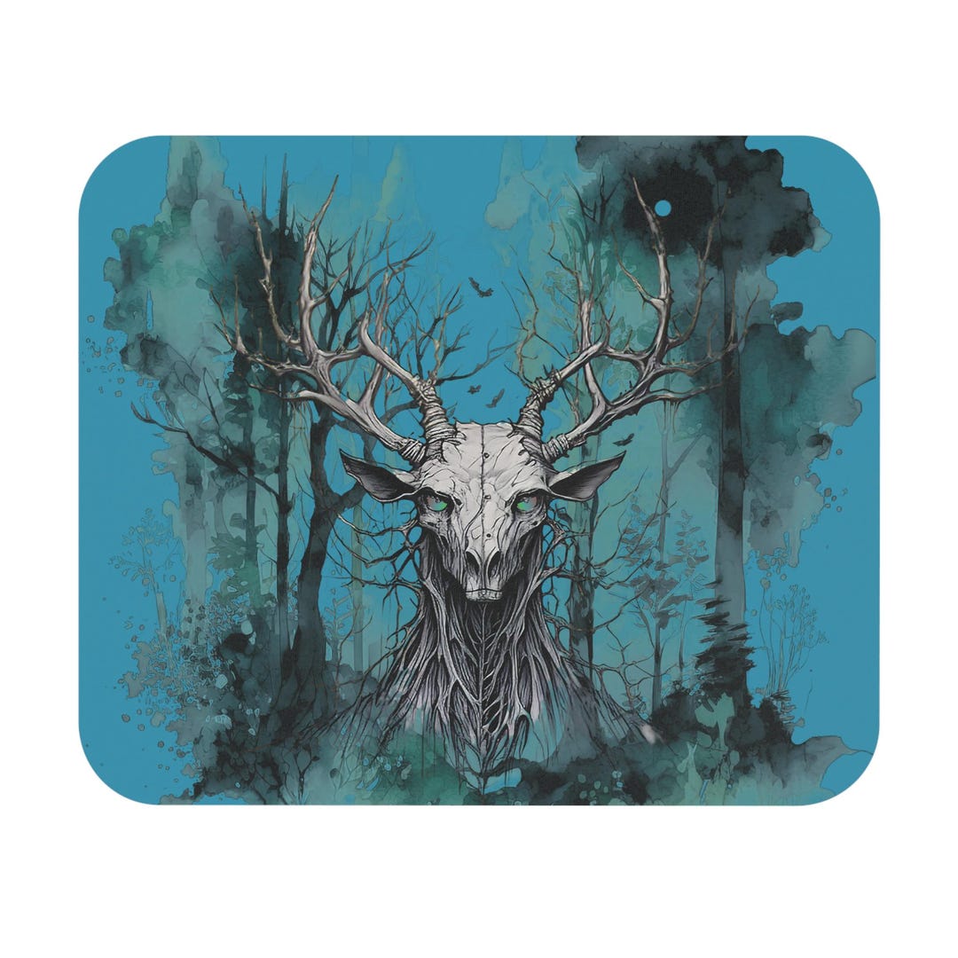 Wendigo Mouse Pad Gray Spooky Forest With Cryptid Mousepad for ...