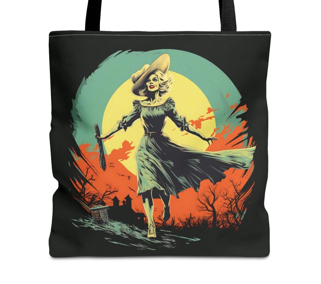 Vintage Style Good Witch Tote Bag for Book Bag With Halloween Theme for ...