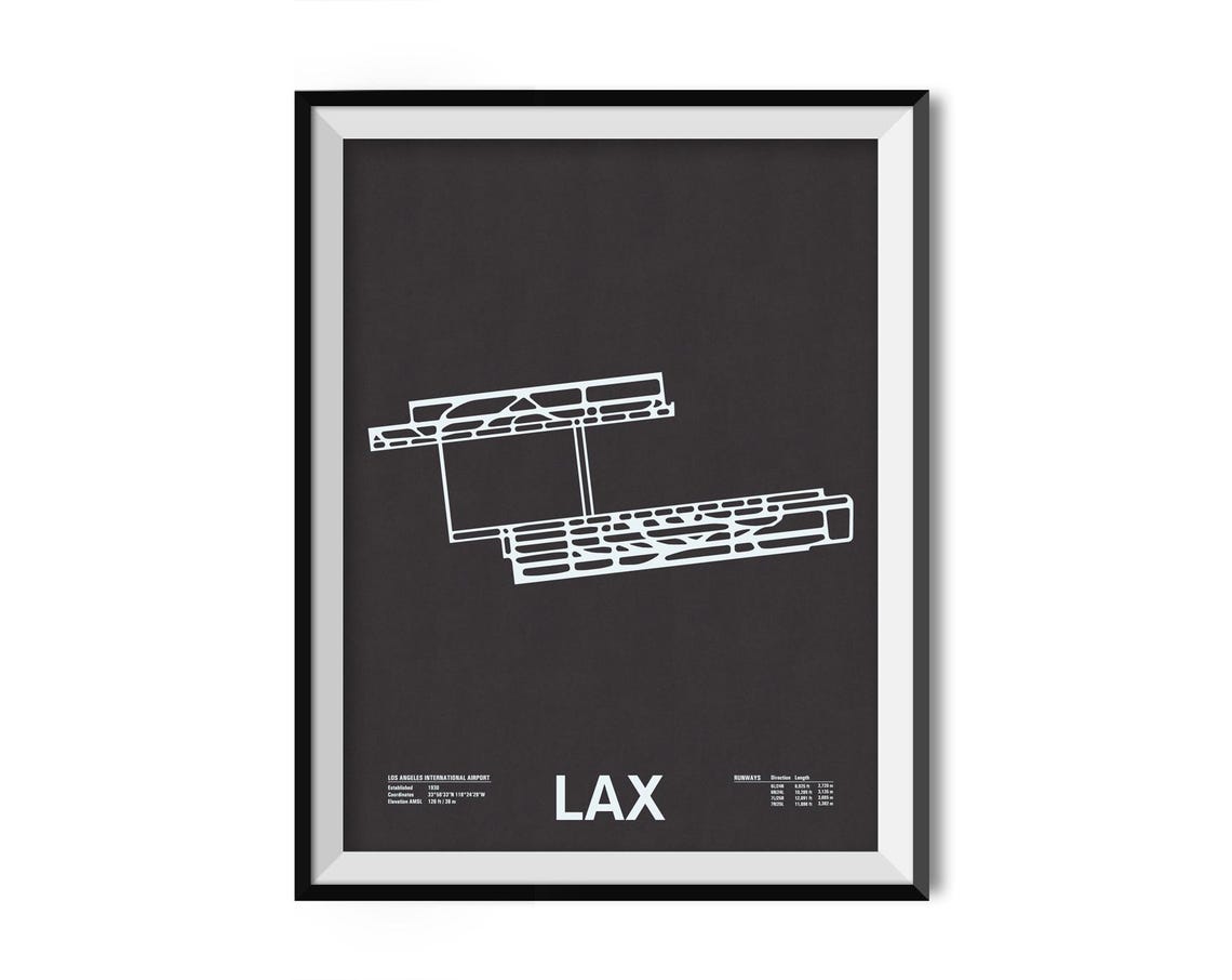 LAX: Los Angeles International Airport Screenprint - Etsy