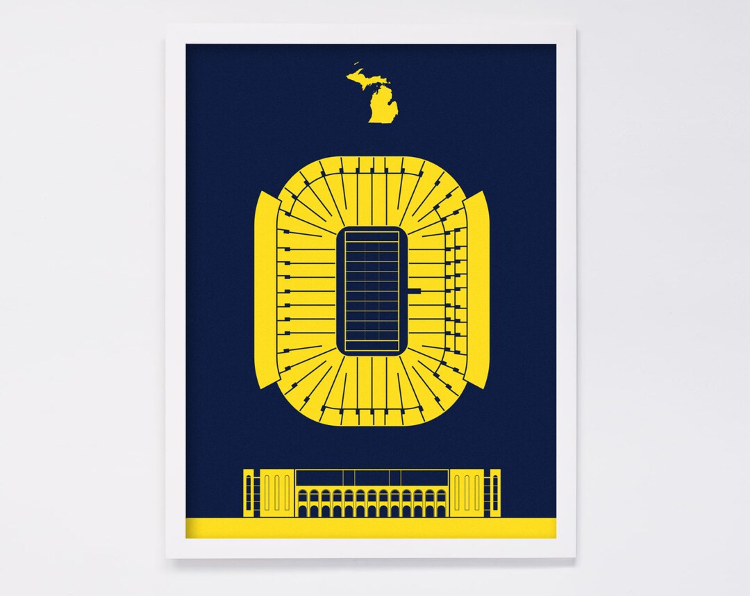 Michigan Stadium Screenprint: Michigan Wolverines - Etsy