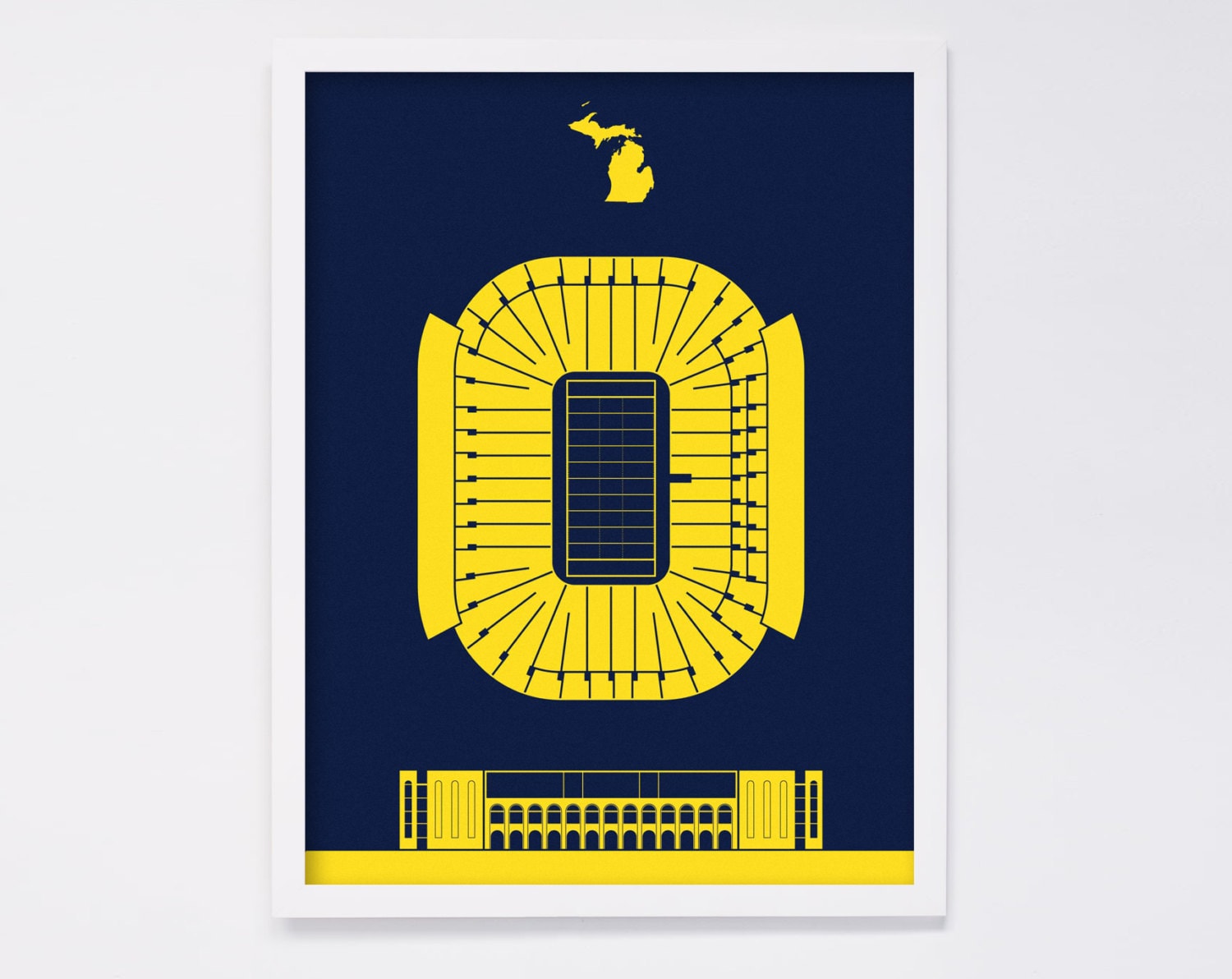 Michigan Stadium Screenprint: Michigan Wolverines - Etsy