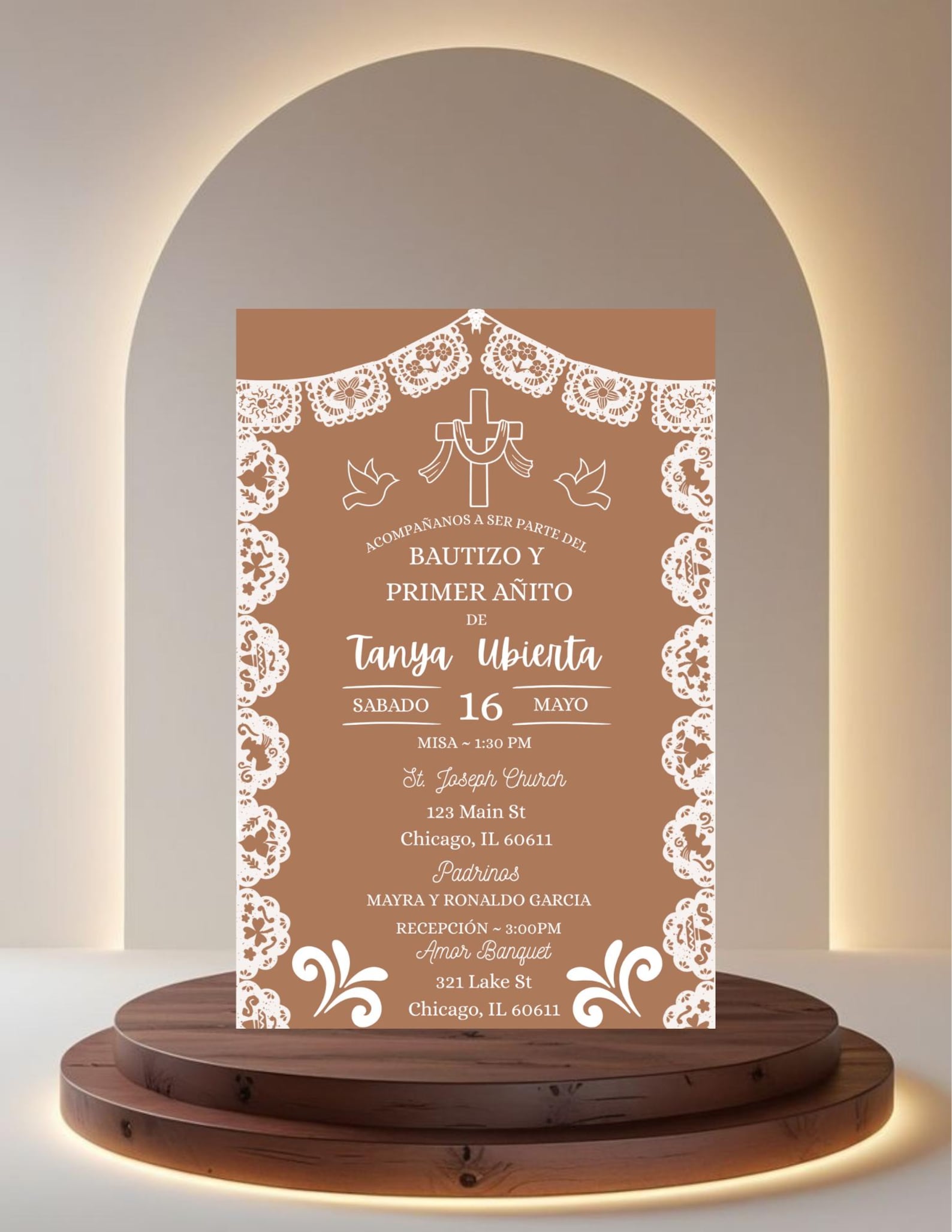 Cielito Lindo Bautizo and Primer Añito Invitation, Gender Neutral ...