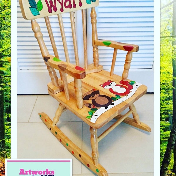 Painted Rocking Chair - Etsy