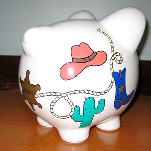 Cowboy Theme Piggy Bank - Etsy