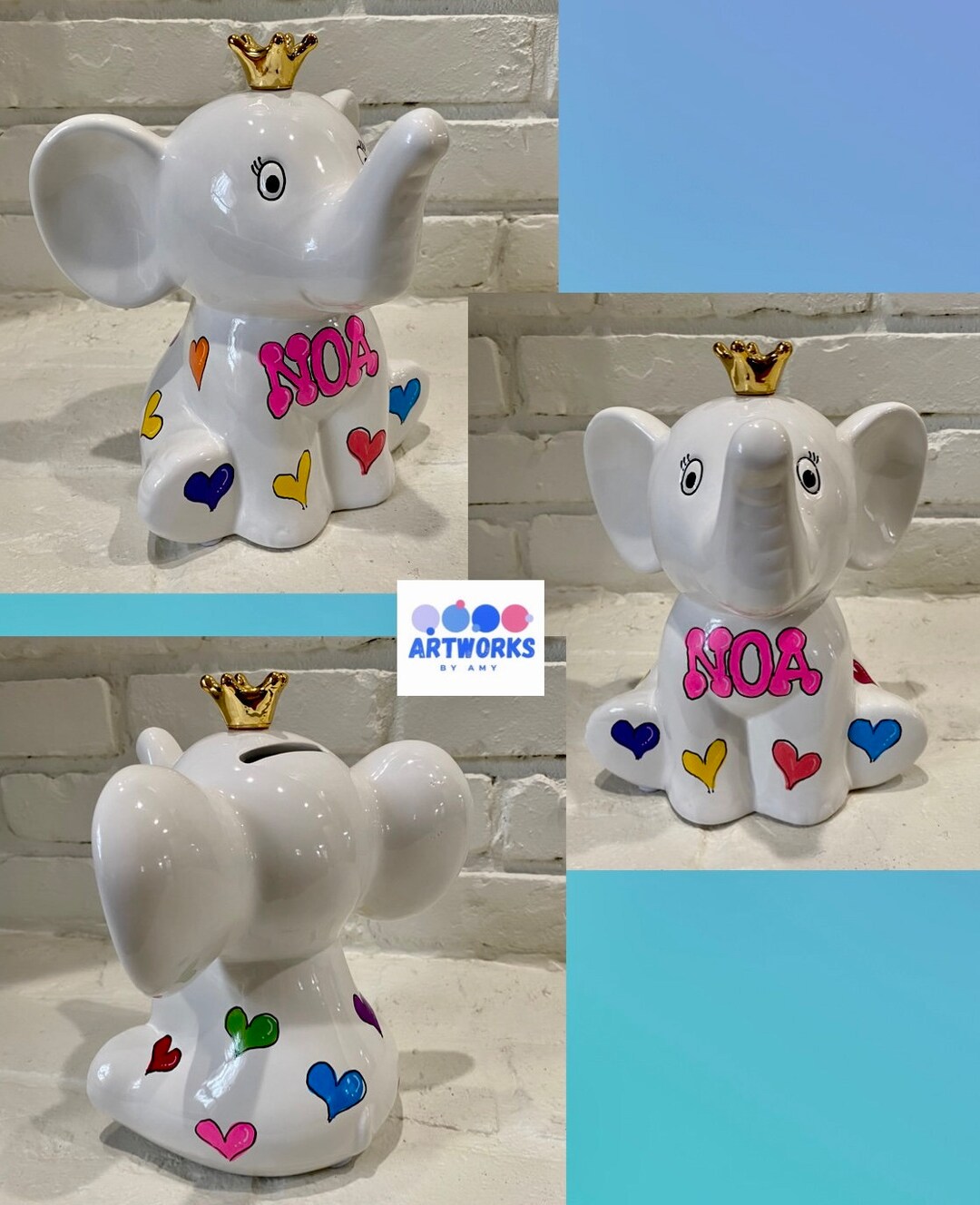 Personalized Ceramic Elephant Bank - Etsy