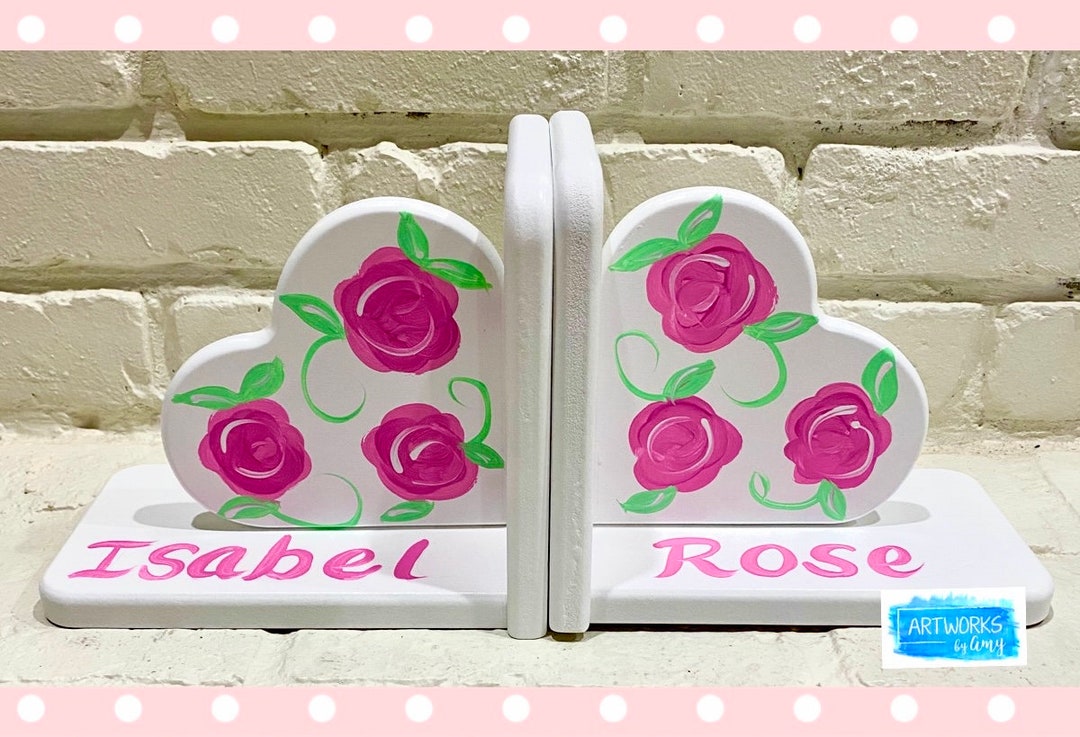 Heart Shape Flower Design Bookends - Etsy