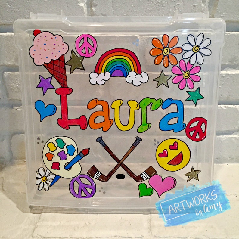 Personalized Craft Organizer Box - Etsy