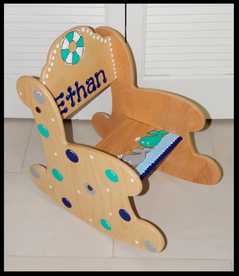 Personalized and Hand Painted Rocking Chair. - Etsy