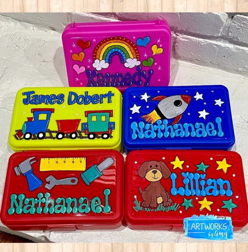 Personalized Pencil Box Hand Painted - Etsy