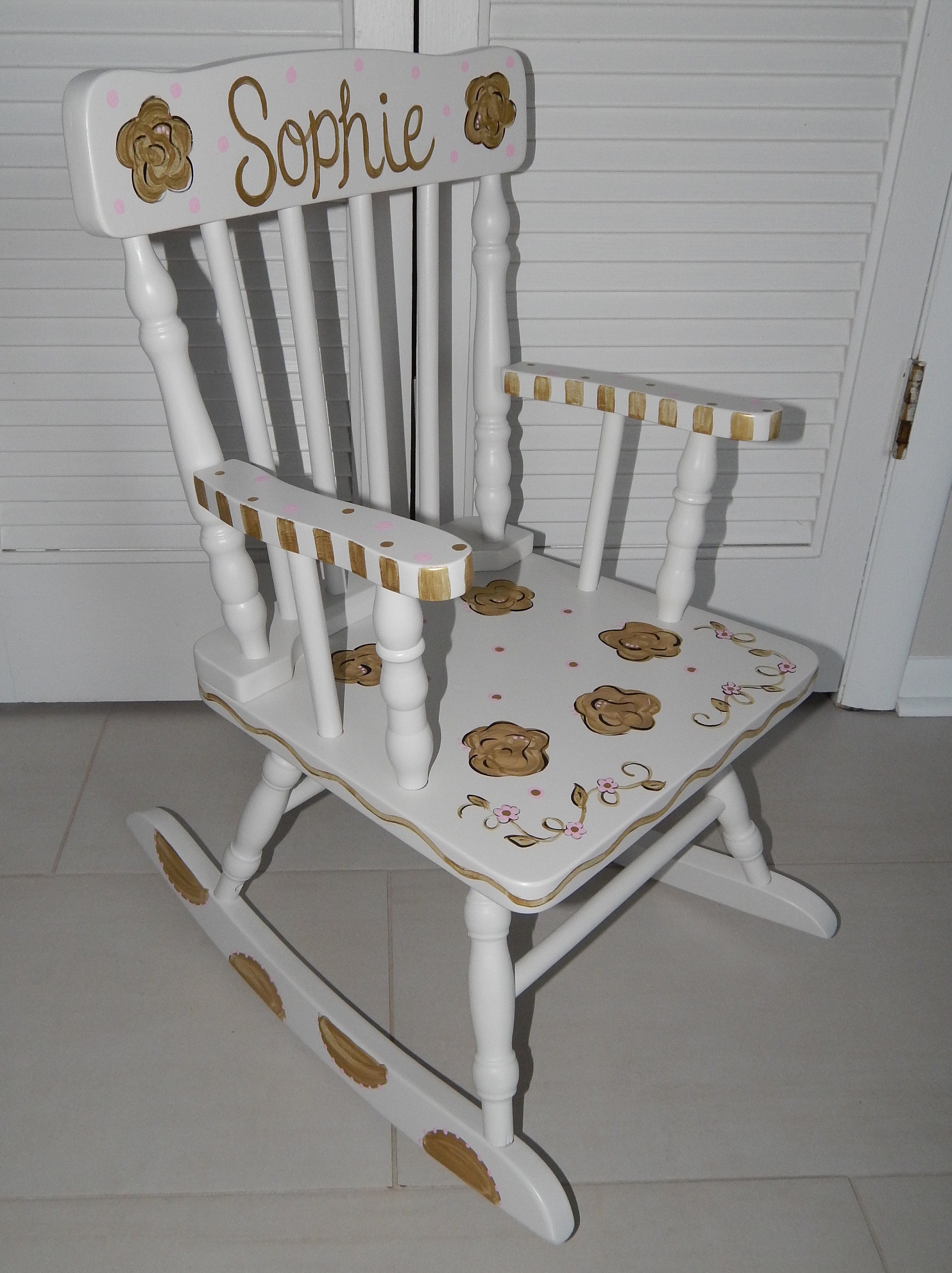 Children Personalized and Hand Painted Rocking Chair | Etsy