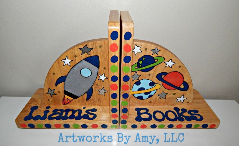 Space Theme Bookends - Etsy