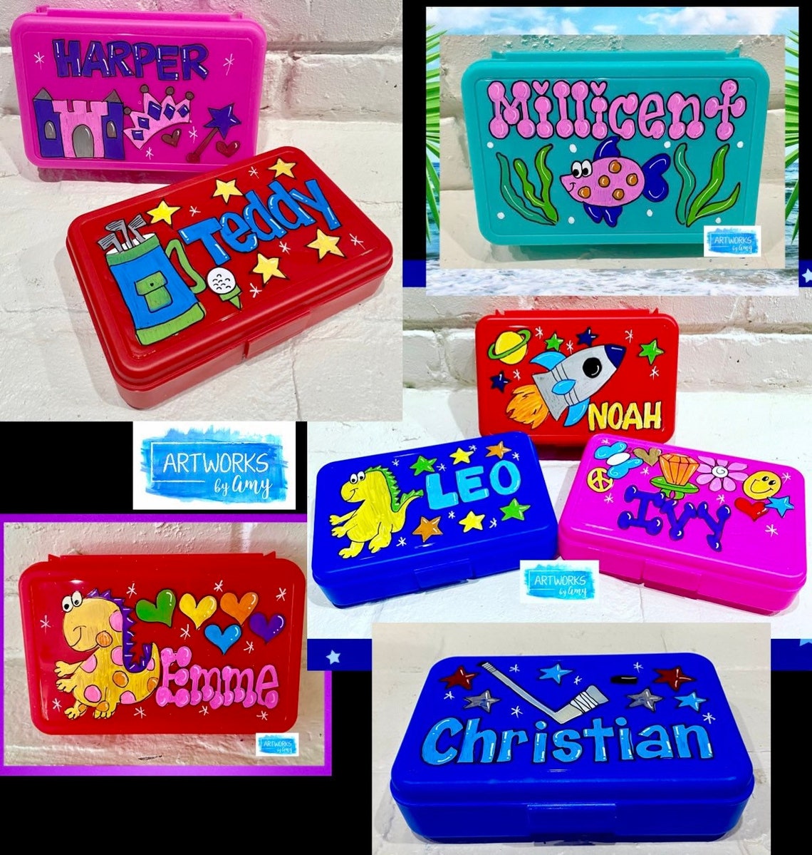 Personalized Pencil Box Hand Painted - Etsy