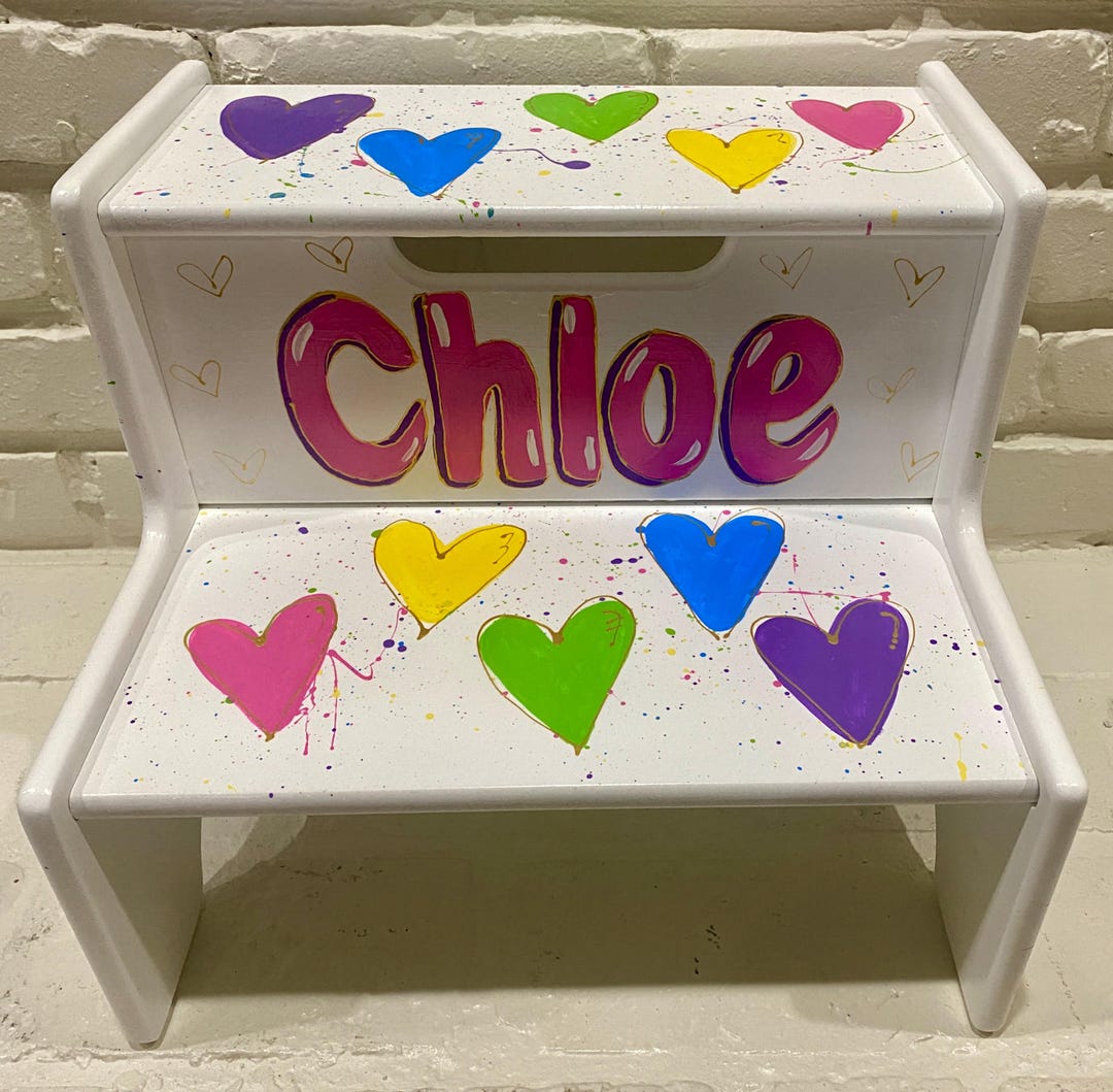 Hearts Design Two-step Stool - Etsy