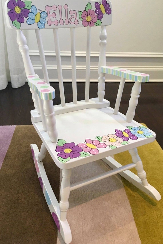 Children Personalized and Hand Painted Rocking Chair - Etsy