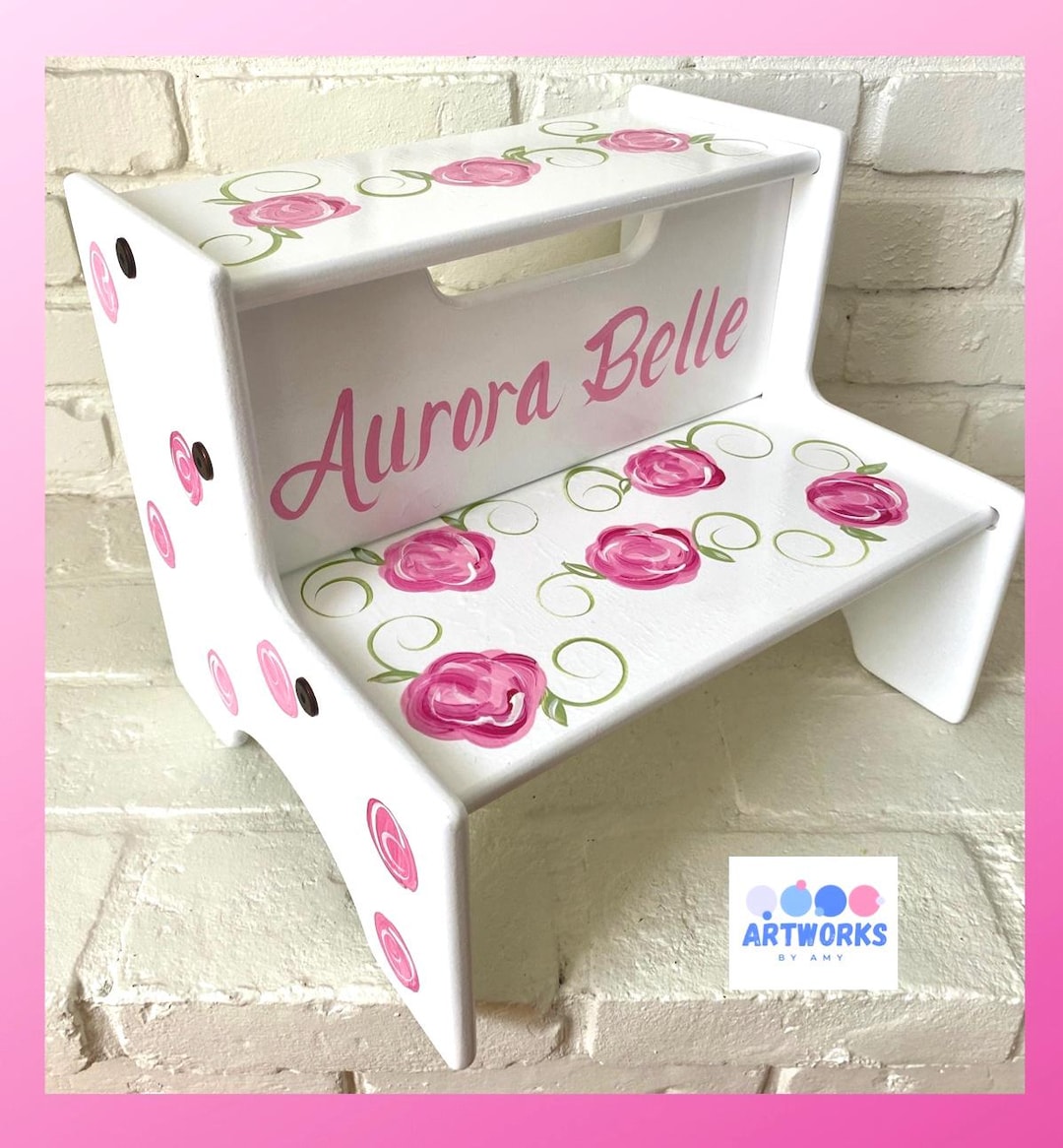 Roses Design Two-step Stool - Etsy
