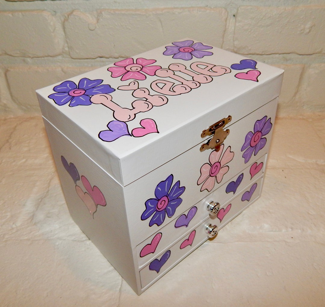 Personalized White Musical Jewelry Box - Etsy