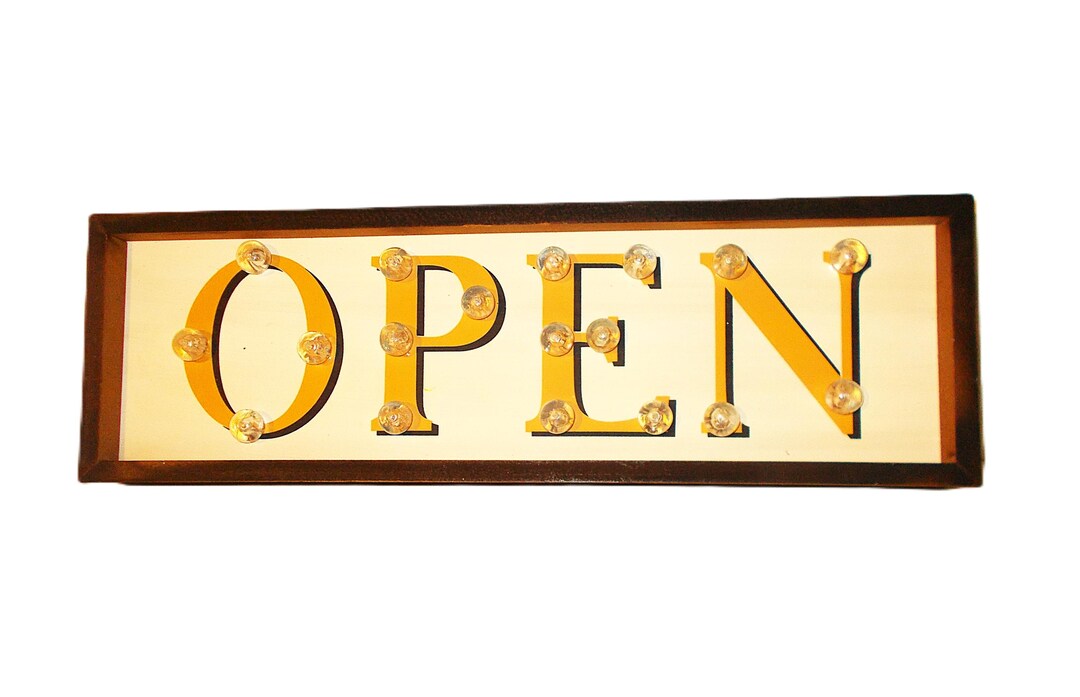 Portable Lighted Open Sign: Battery Operated Display for Markets - Etsy