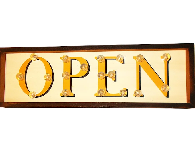 Portable Lighted Open Sign: Battery Operated Display for Markets - Etsy