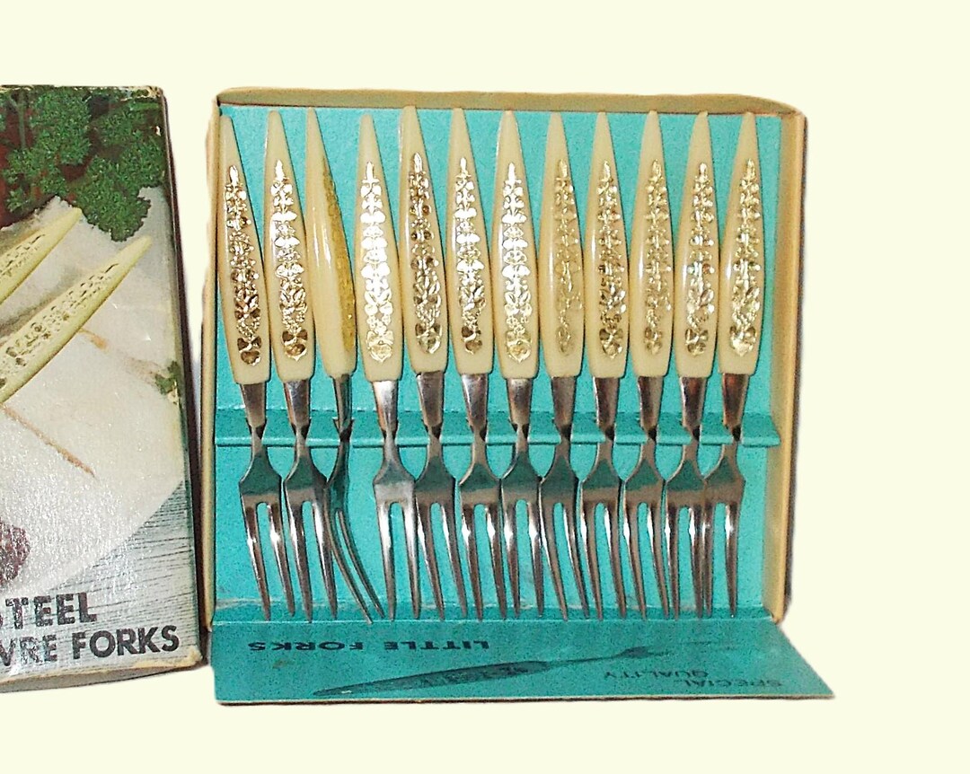 Vintage Little Knife & Fork Set – Retro Stainless Steel Appetizer ...