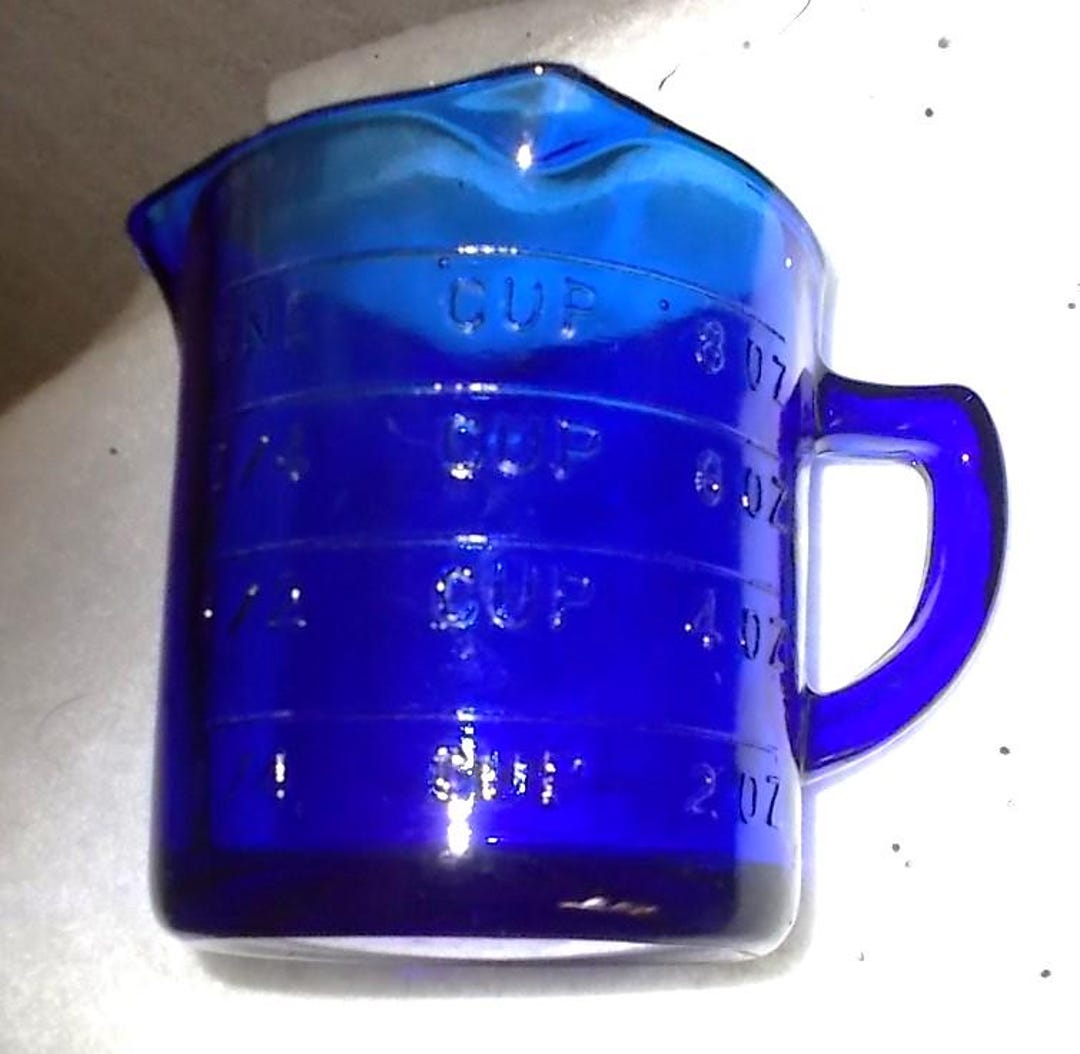 Vintage Measuring Cup is Cobalt Blue Glass Kitchen Tool for Decor and ...