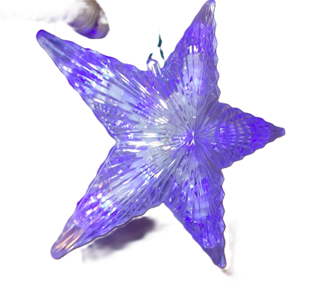 Vintage Christmas Tree Topper Prismatic Star That Fades From Blue to ...