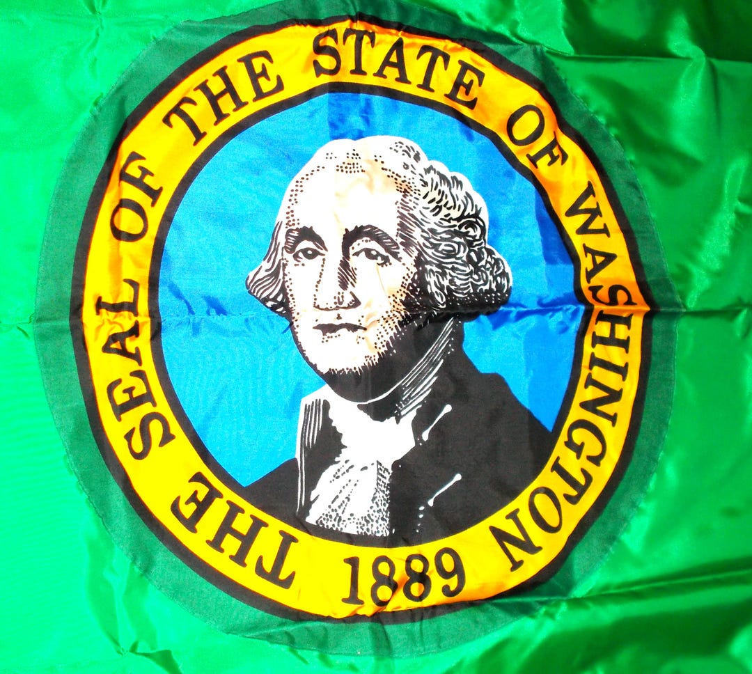 Vintage Washington State Flag: 1889 Annin Green Nylon Flag (4x6 Ft) - Etsy