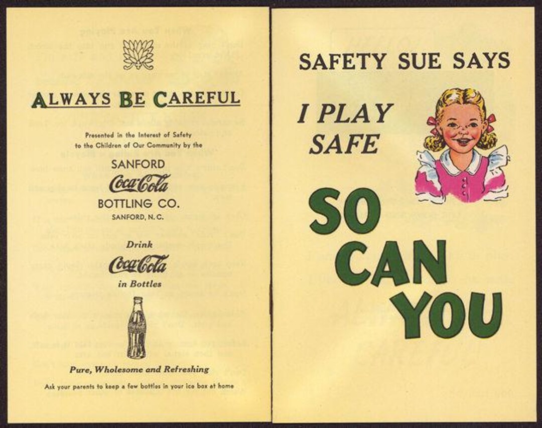 Safety Sue Says Coca Cola Child Safety Booklet in Original Mailer - Etsy