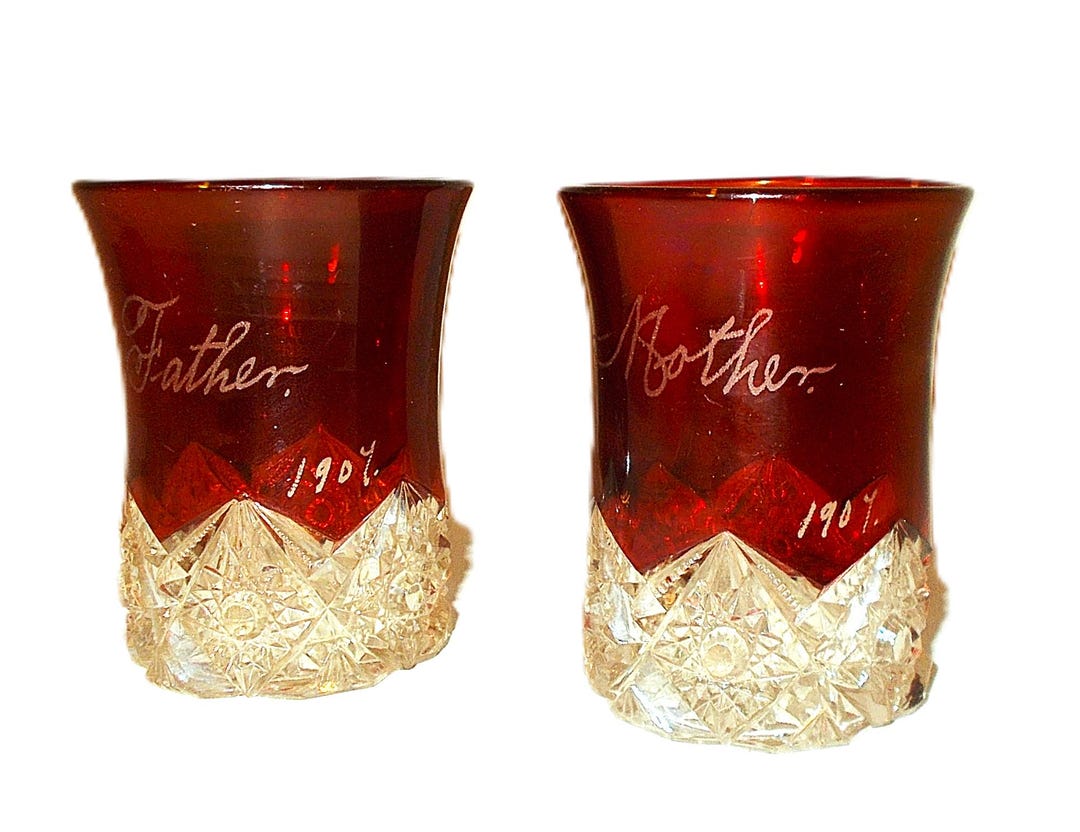 Duncan Glass Tumblers Mother and Father Are Antique Glasses Featuring ...