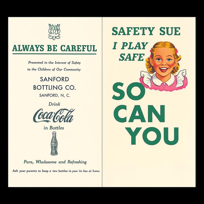 Vintage 1951 Coca Cola Safety Sue Booklet in Original Mailer - Etsy