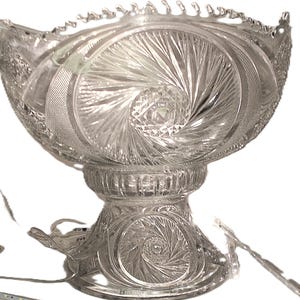 Antique Punch Bowl L E Smith - Etsy