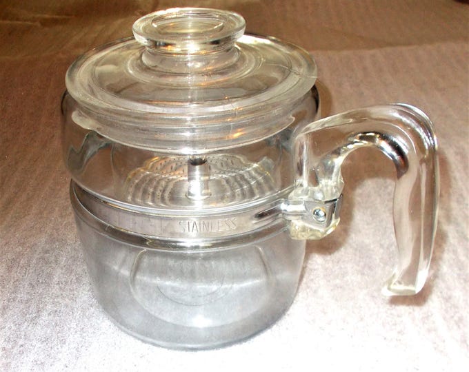 Pyrex Coffee Pot is 6 Cup Mid Century Glass Cookware Coffee Maker Made ...