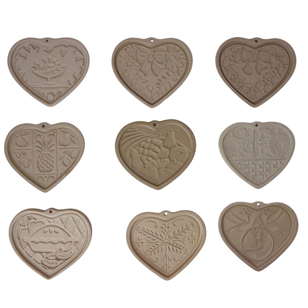 9 Vintage Pampered Chef Heart Cookie Molds Decorative Baking Kitchen ...