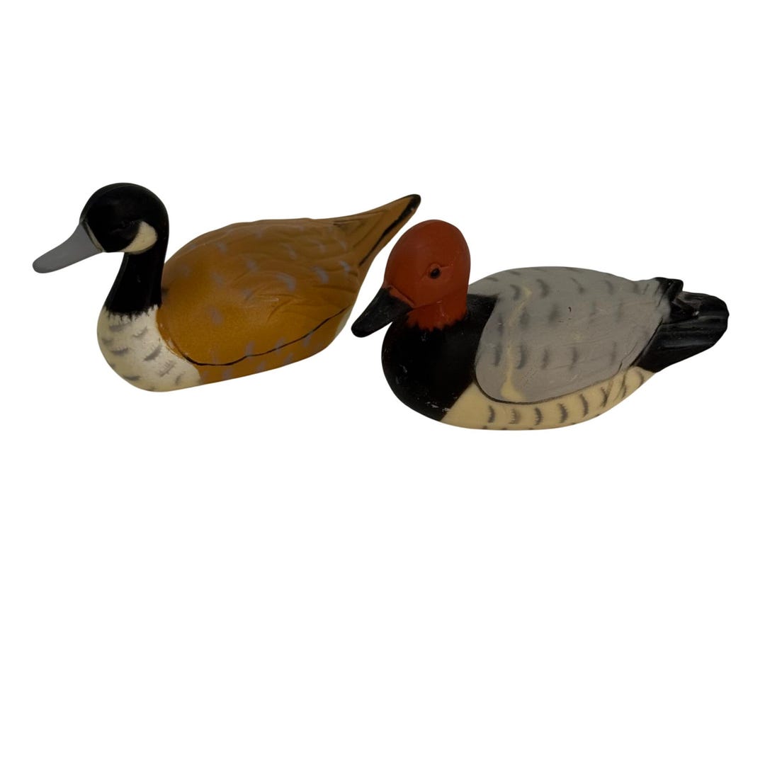 Set 2 Vintage Miniature Birds Duck Decoy Figurines Hong Kong 3" L Resin ...