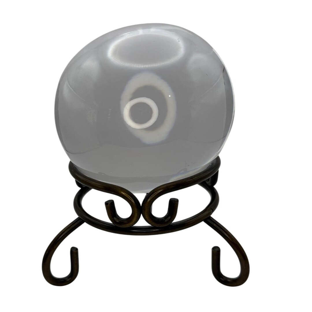 Vintage Bronze Metal Sphere Crystal Ball Stand Orb Stand Crystal ...