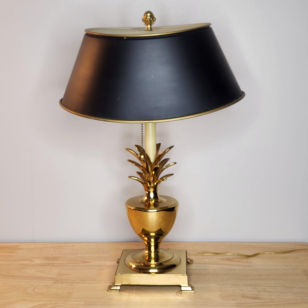 Vintage 1970's Solid Brass Pineapple Lamp Table Lamp Bouillotte ...
