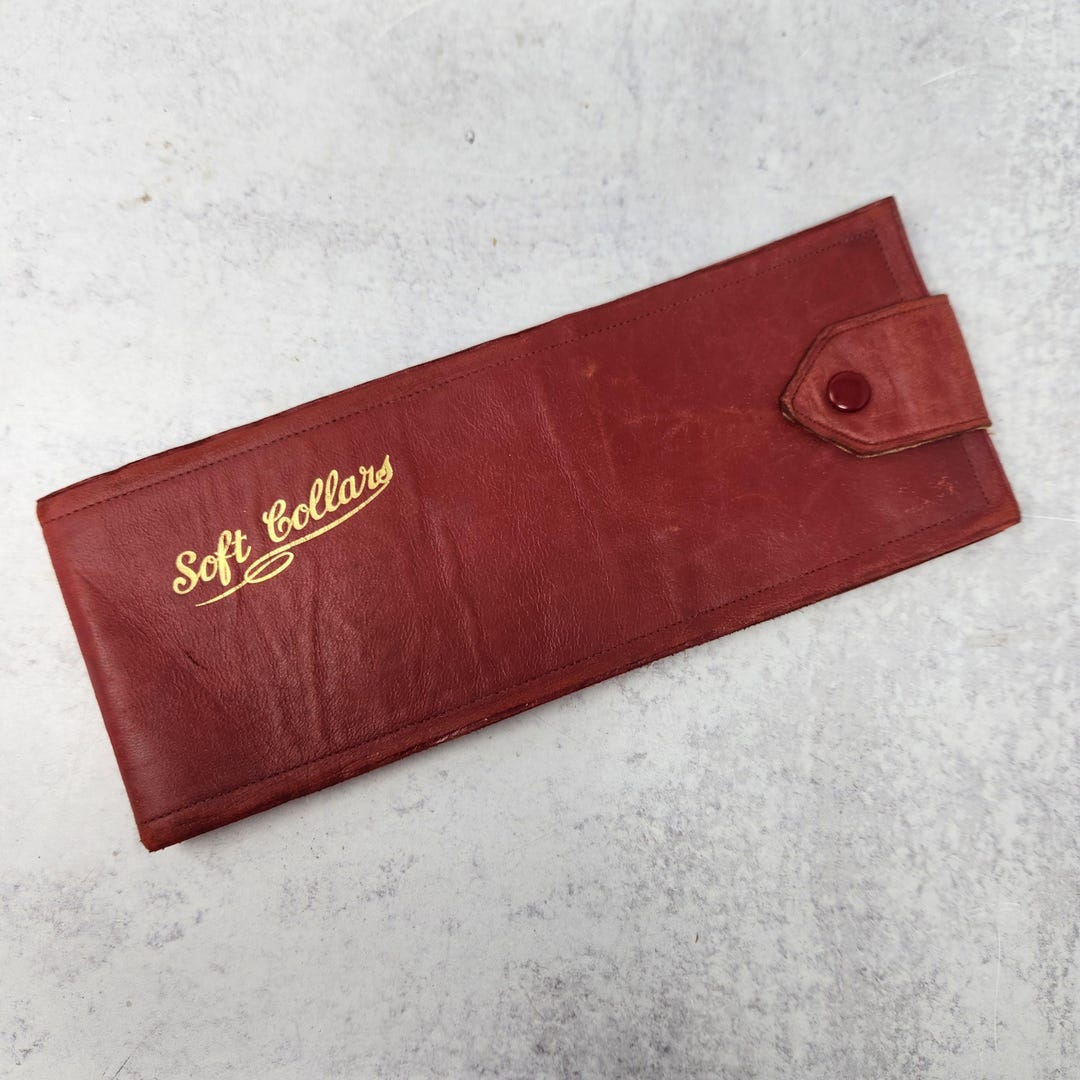 Antique Collar Case 1920s Collar Holder Red Leather Case Travel Case ...