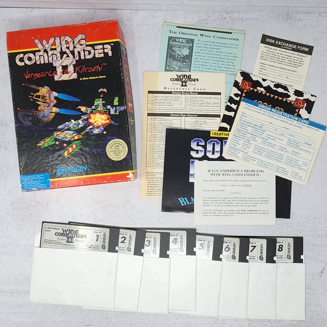 Wing Commander II Vengeance of the Kilrathi 1991 Big Box PC IBM 5.25 ...
